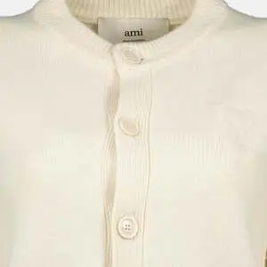 AMI Paris Button-front Cardigan - Ivory