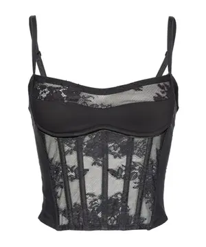 Pinko Lace Bustier Top - Black