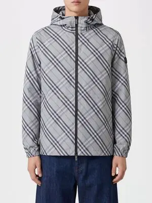 Burberry Checked Hooded Jacket With Logo Patch