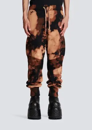 Balmain Cotton Jogging Bottoms With Burnt Print - Black