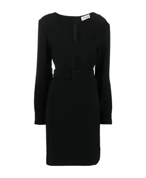 P.a.r.o.s.h Belted V-neck Long Sleeve Minidress