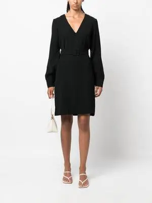 P.a.r.o.s.h Belted V-neck Long Sleeve Minidress