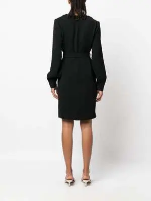 P.a.r.o.s.h Belted V-neck Long Sleeve Minidress