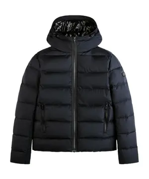 FAY Double-sided Down Jacket With Hood And Stand Collar - Blue