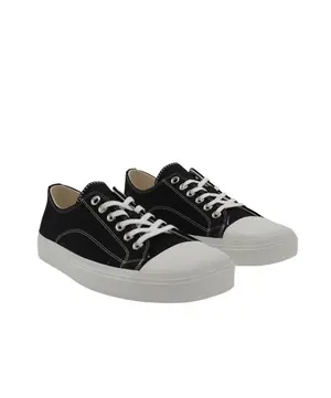 Moschino Contrast-stitched Lace-up Low Top Sneakers - Black