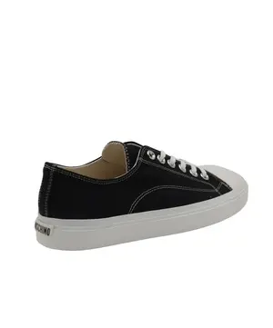 Moschino Contrast-stitched Lace-up Low Top Sneakers - Black