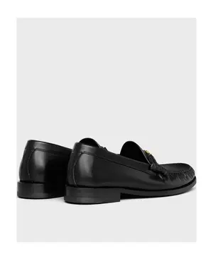 Celine Triomphe Loafers In Polished Bull - Black