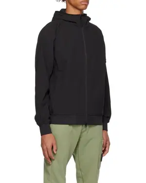 Stone Island Zip-up Hooded Jacket - Black