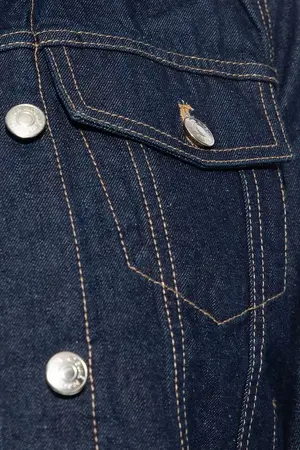 Maison Kitsuné Logo Embroidered Denim Jacket