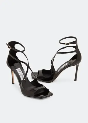 JIMMY CHOO Azia 95 Ankle Strap Sandals - Black