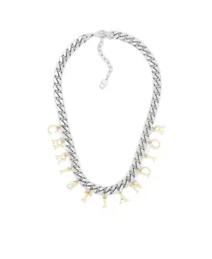 Dior Letter Pendant Chain Necklace - White
