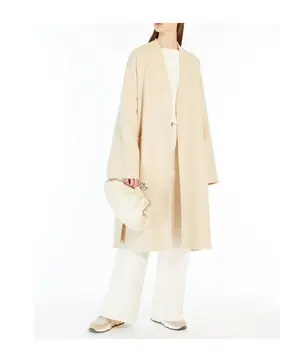 Max Mara Eris Belted Long-sleeved Coat - Beige