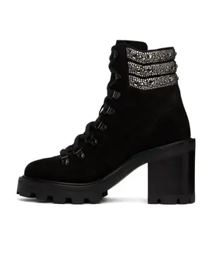 JIMMY CHOO Suede Embellished Ankle Boots