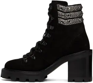 JIMMY CHOO Suede Embellished Ankle Boots