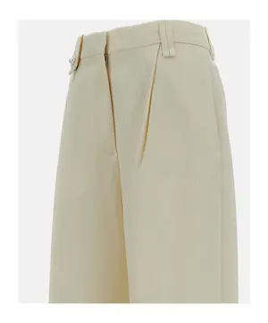 Simone Rocha Wide-leg Cropped Trousers With Pearl Detailing - Nude