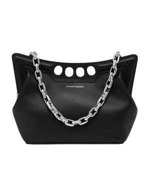 Alexander McQueen The Peak Small Curved Shoulder Bag - Black