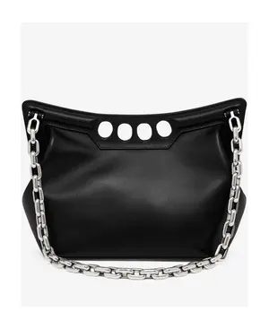 Alexander McQueen The Peak Small Curved Shoulder Bag - Black
