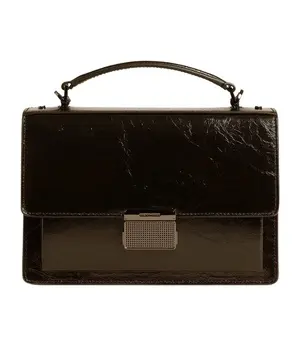 GOLDEN GOOSE Venezia Foldover Crossbody Bag - Black