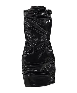 Alexander McQueen Laminated Jersey Mini Dress