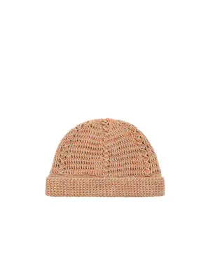 Valentino Garavani Vlogo Plaque Beanie - Nude