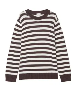 Posse Lara Striped Cotton Sweater - Brown