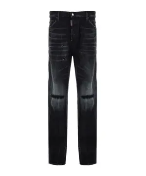 Dsquared2 Distressed Straight-leg Jeans - Black