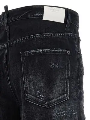 Dsquared2 Distressed Straight-leg Jeans - Black