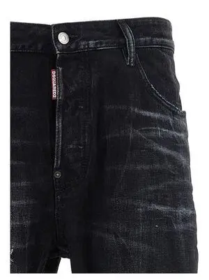 Dsquared2 Distressed Straight-leg Jeans - Black