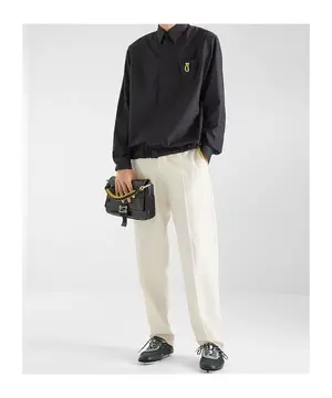 Fendi Flux Buckle Messenger Bag - Black