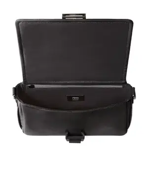 Fendi Flux Buckle Messenger Bag - Black
