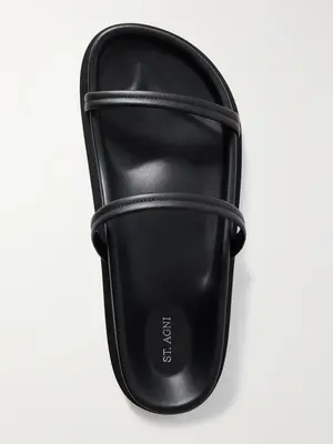 ST. AGNI Strappy Leather Flat Sandals