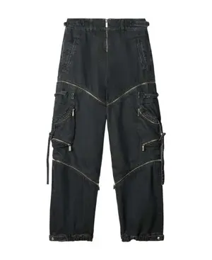 Off-White Zip Detailed Cargo Jeans - Black