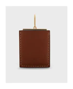 Celine Leather Mirror Pendant With Gold Finish