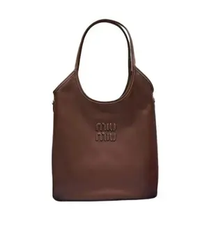 Miu Miu Miu Miu Ivy Logo-Lettering Tote Bag Heather