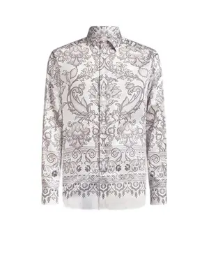 Etro Cotton Shirt With Placed Print