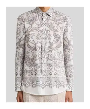 Etro Cotton Shirt With Placed Print