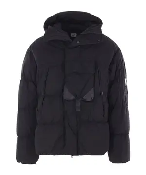 C.P. COMPANY Hooded Down Jacket - Black