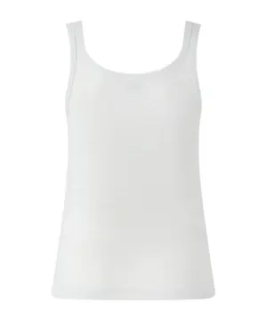 Pinko Knitted Lurex Tank Top With Front Buttons - White