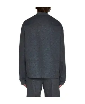 JIL SANDER Mock Neck Knitted Jumper - Gray
