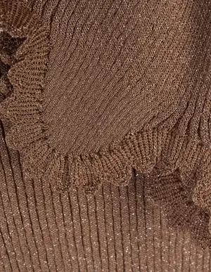 Chloé Ribbed-knit Mini Dress With Wavy Hem And Cuffs