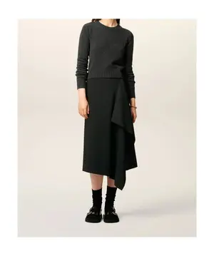 AMI Paris De Coeur Embroidered Sweater - Anthracite