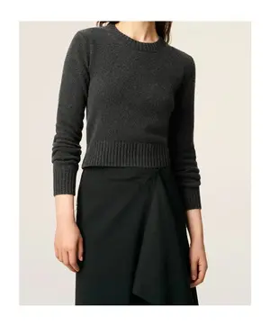 AMI Paris De Coeur Embroidered Sweater - Anthracite