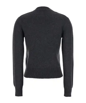 AMI Paris De Coeur Embroidered Sweater - Anthracite