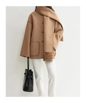 TOTEME Whipstitch-trim Scarf Jacket - Camel