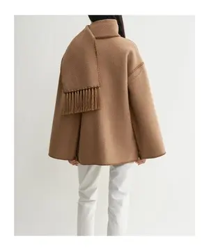 TOTEME Whipstitch-trim Scarf Jacket - Camel