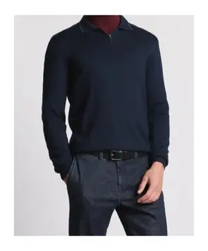 FAY Long Sleeve Polo Neck Sweater