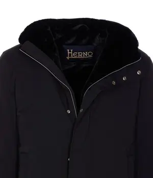 Herno Hooded Padded Coat - Black