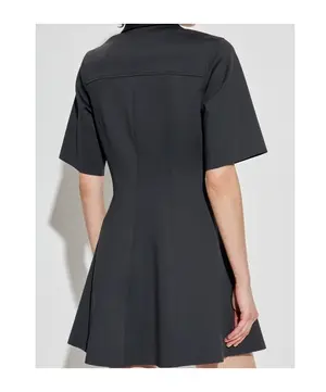 GANNI Neoprene Dress With Jeweled Buttons
