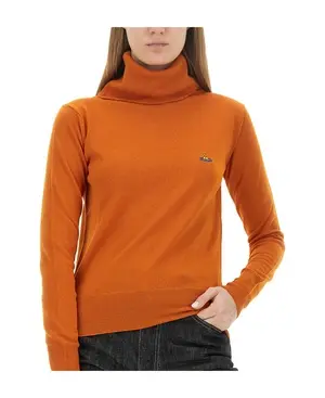 VIVIENNE WESTWOOD Orb-embroidered Roll Neck Knitted Jumper