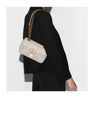 Gucci Gg Marmont Quilted Mini Shoulder Bag - Light Gray